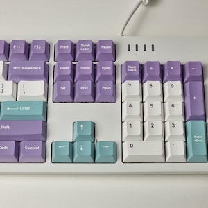 135 Keys Magnolia Korean Keycap Set, Cherry, Thick PBT (1.7mm), Cool ...