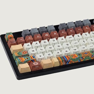 104 Keys Dancheong Korean Slate Pattern Keycap Set, Cherry, PBT ...