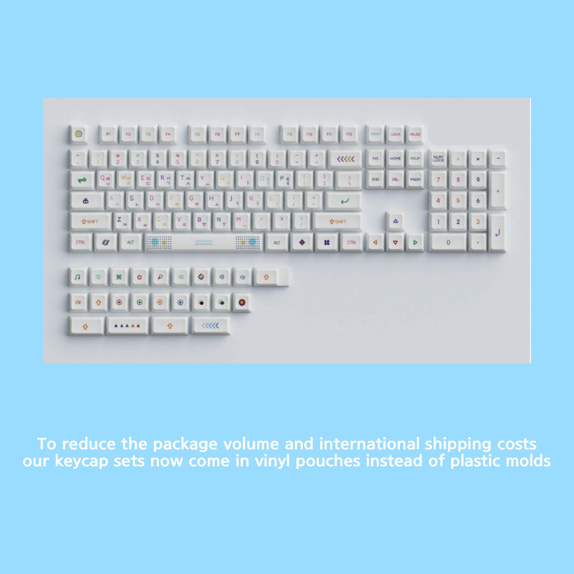 127 Keys Candy Korean Keycap Set, PBT, Hangul Keycaps Korean and ...