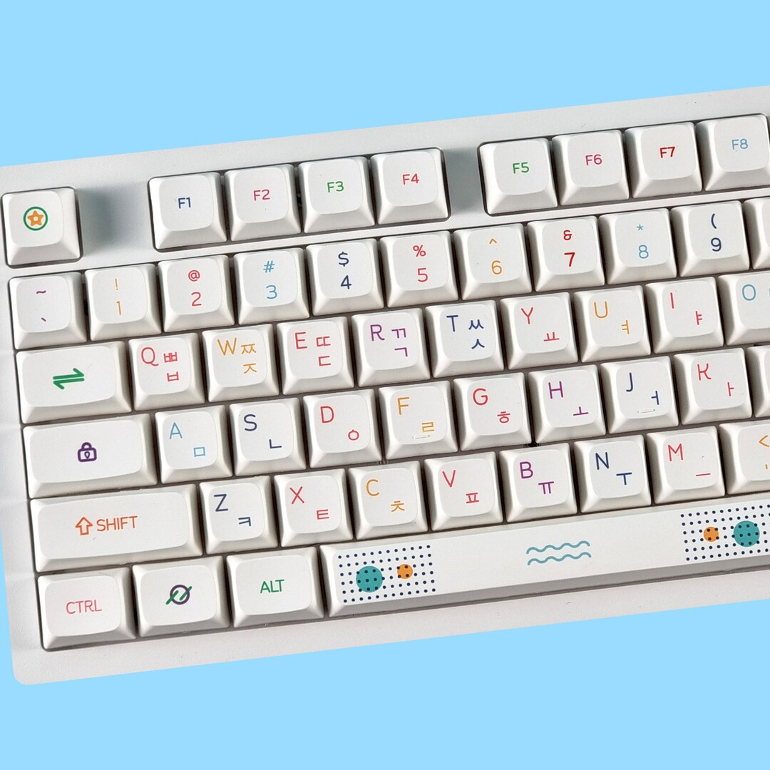 127 Keys Candy Korean Keycap Set, PBT, Hangul Keycaps Korean and ...