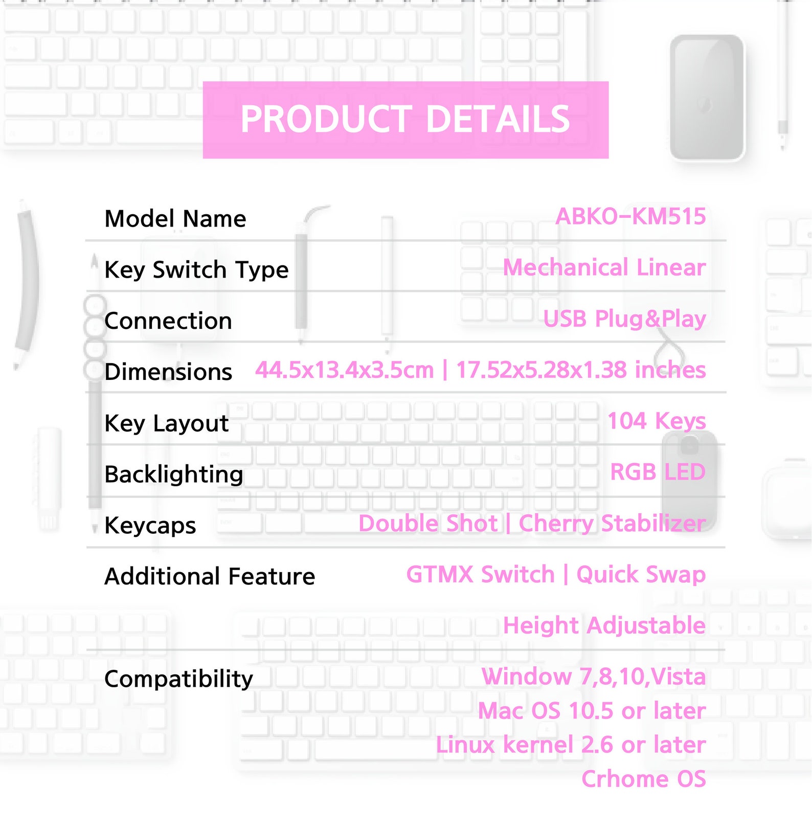 USB Korean Keyboard Mechanical Hangul Keyboard Linear RGB - Etsy
