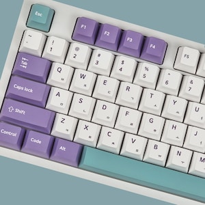 135 Keys Magnolia Korean Keycap Set, Cherry, Thick PBT (1.7mm), Cool ...