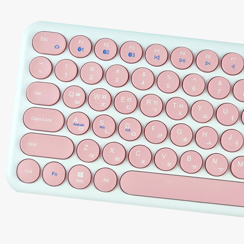 Bluetooth TKL Korean Keyboard, Pink/black/white Color, Korean and ...