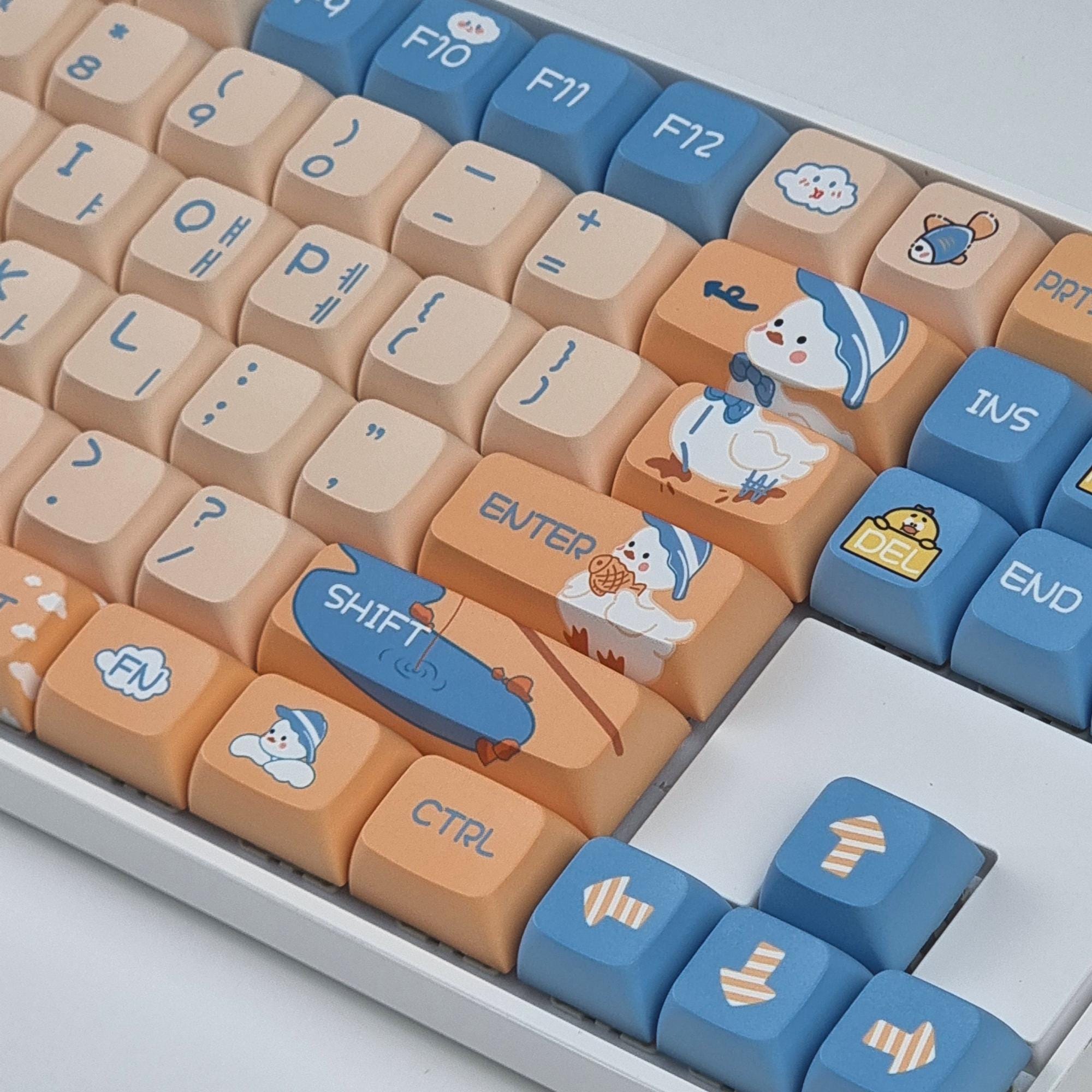 144 Keys Ducky Pop Korean Keycap Set, PBT, XDA Hangul Keycaps in Orange ...