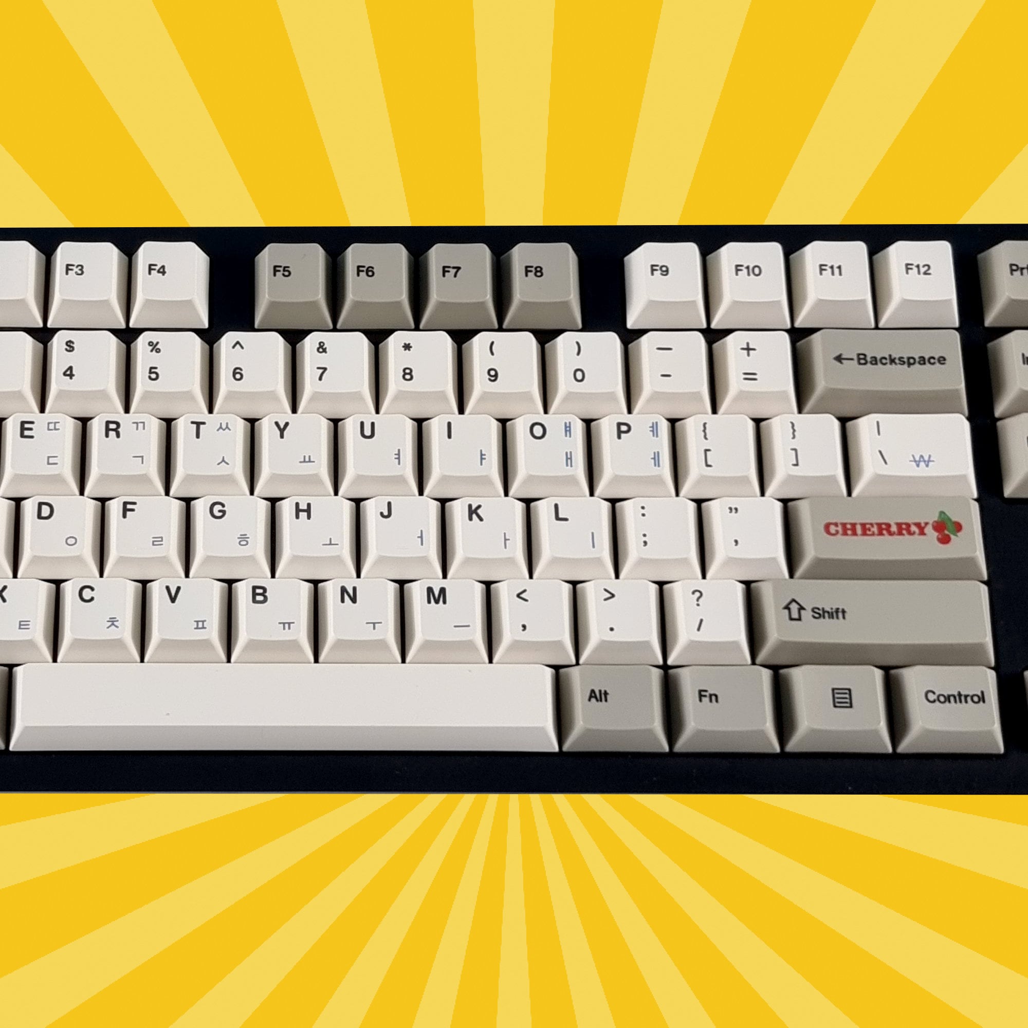 150 Keys Retro Grey Korean Keycap Set, PBT, Hangul Keycaps Korean and ...