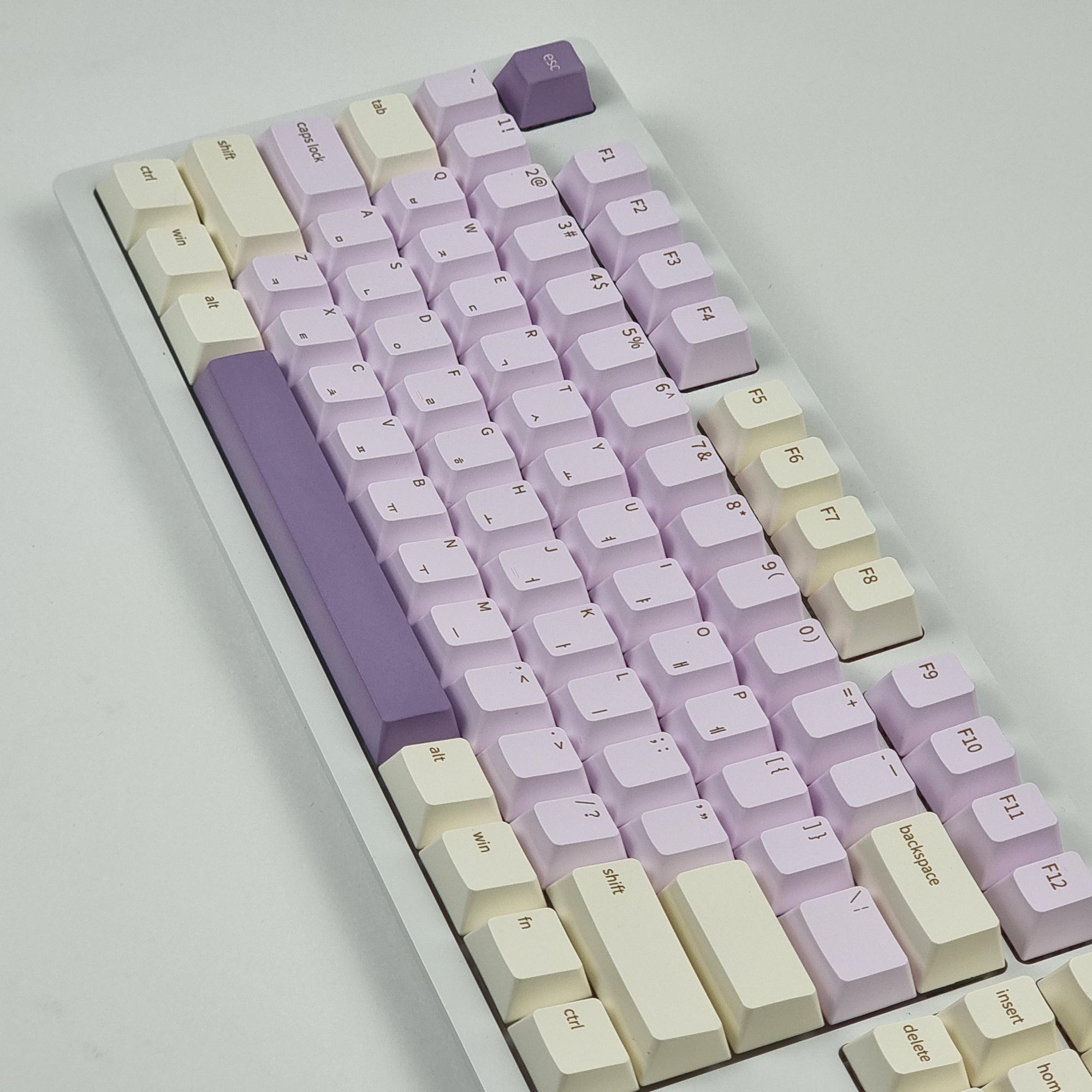 173 Keys Witchy Rabbit Korean Keycap Set, PBT, Cherry, Light Purple and ...