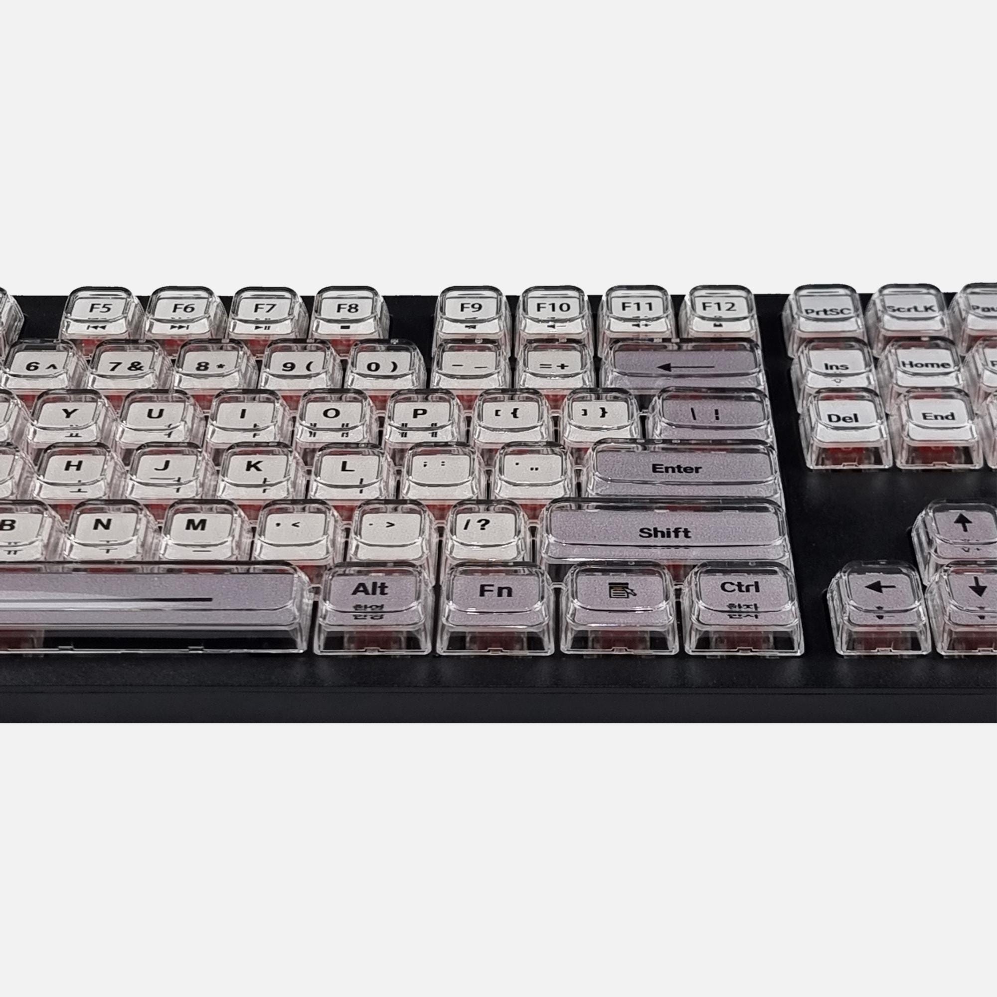 110 Keys Crystal Glow Korean Keycap Set, Transparent Korean Keycaps - Etsy
