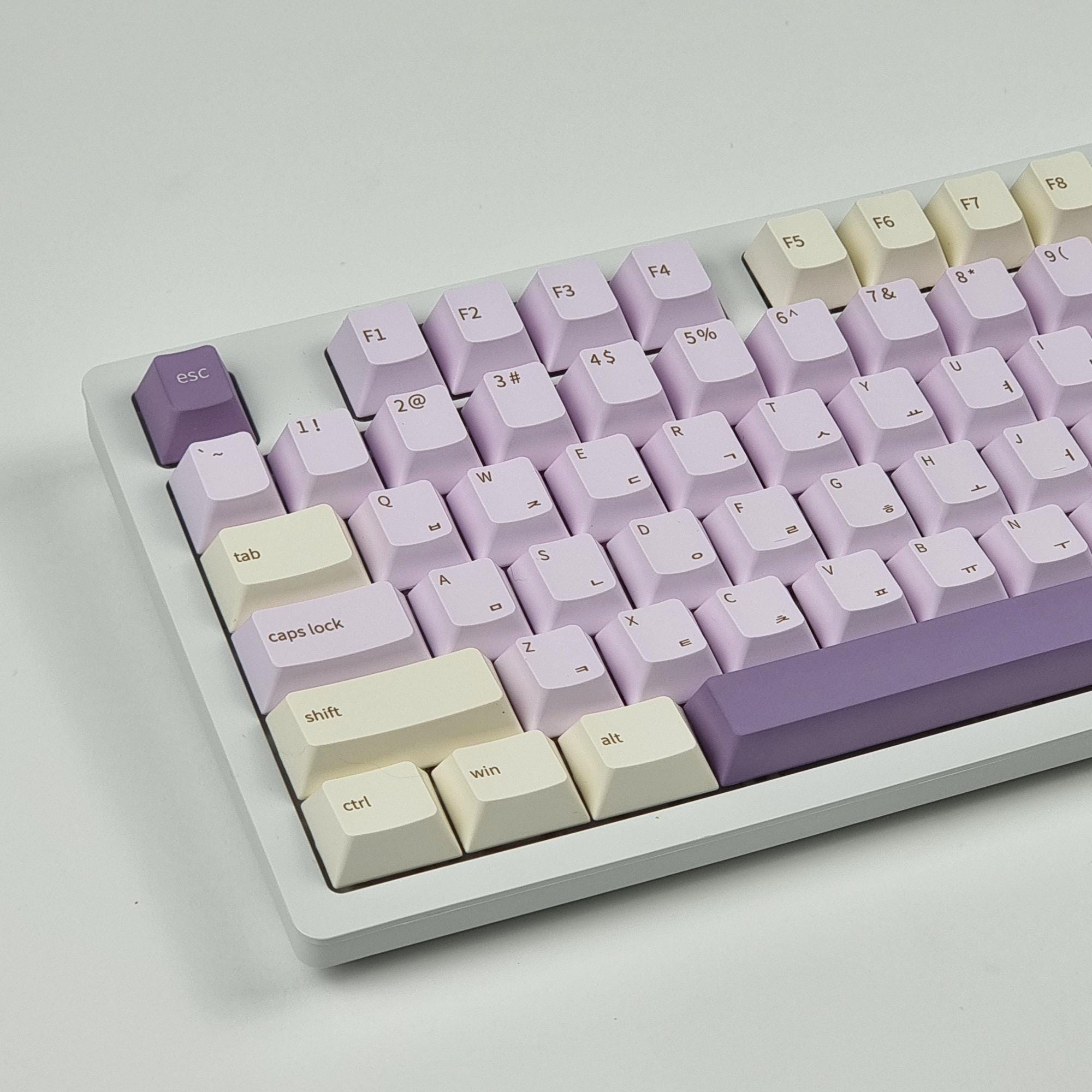 173 Keys Witchy Rabbit Korean Keycap Set, PBT, Cherry, Light Purple and ...