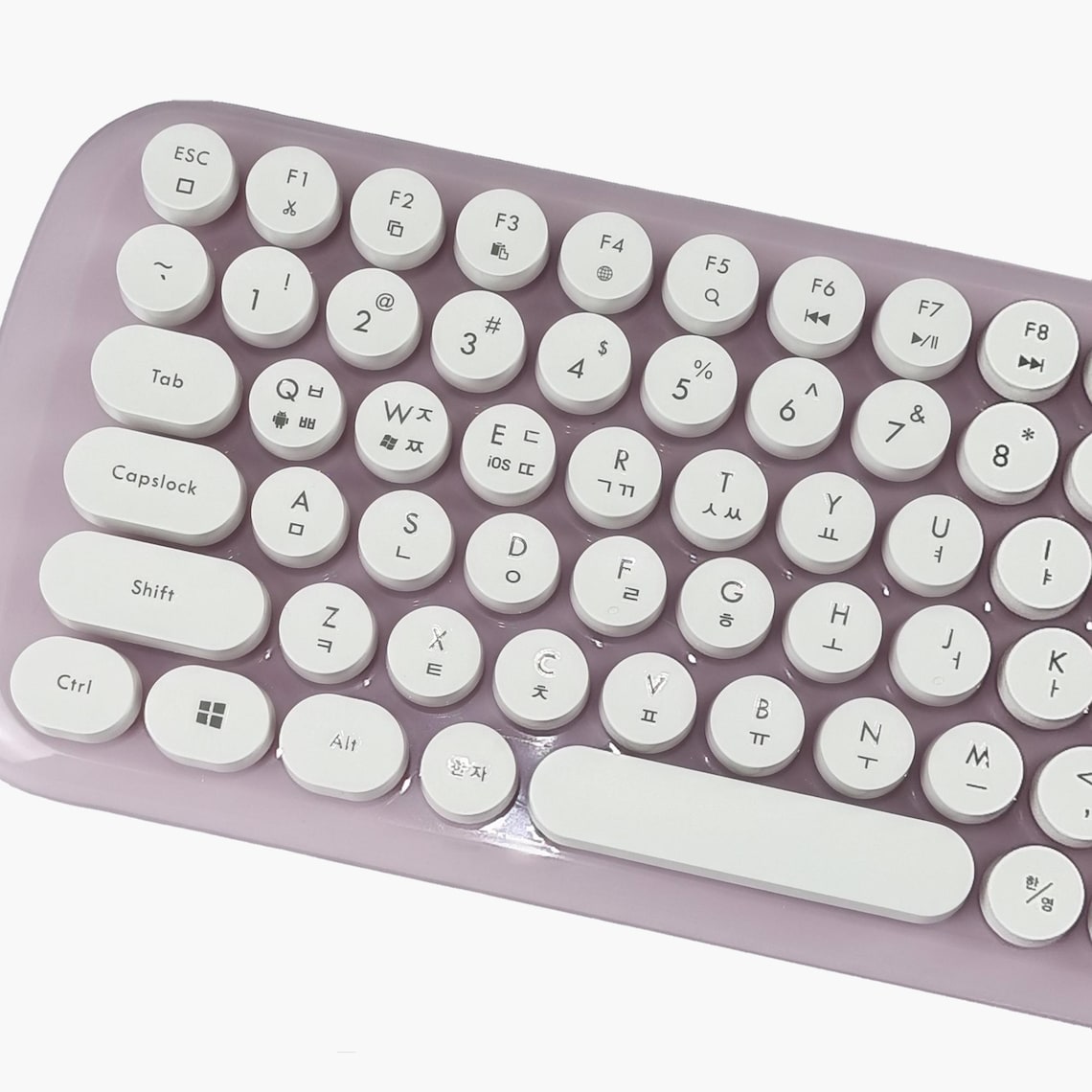 Wireless TKL Korean Keyboard, Hangul Cute Round Keycaps, Membrane ...
