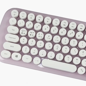 Wireless TKL Korean Keyboard, Hangul Cute Round Keycaps, Membrane ...