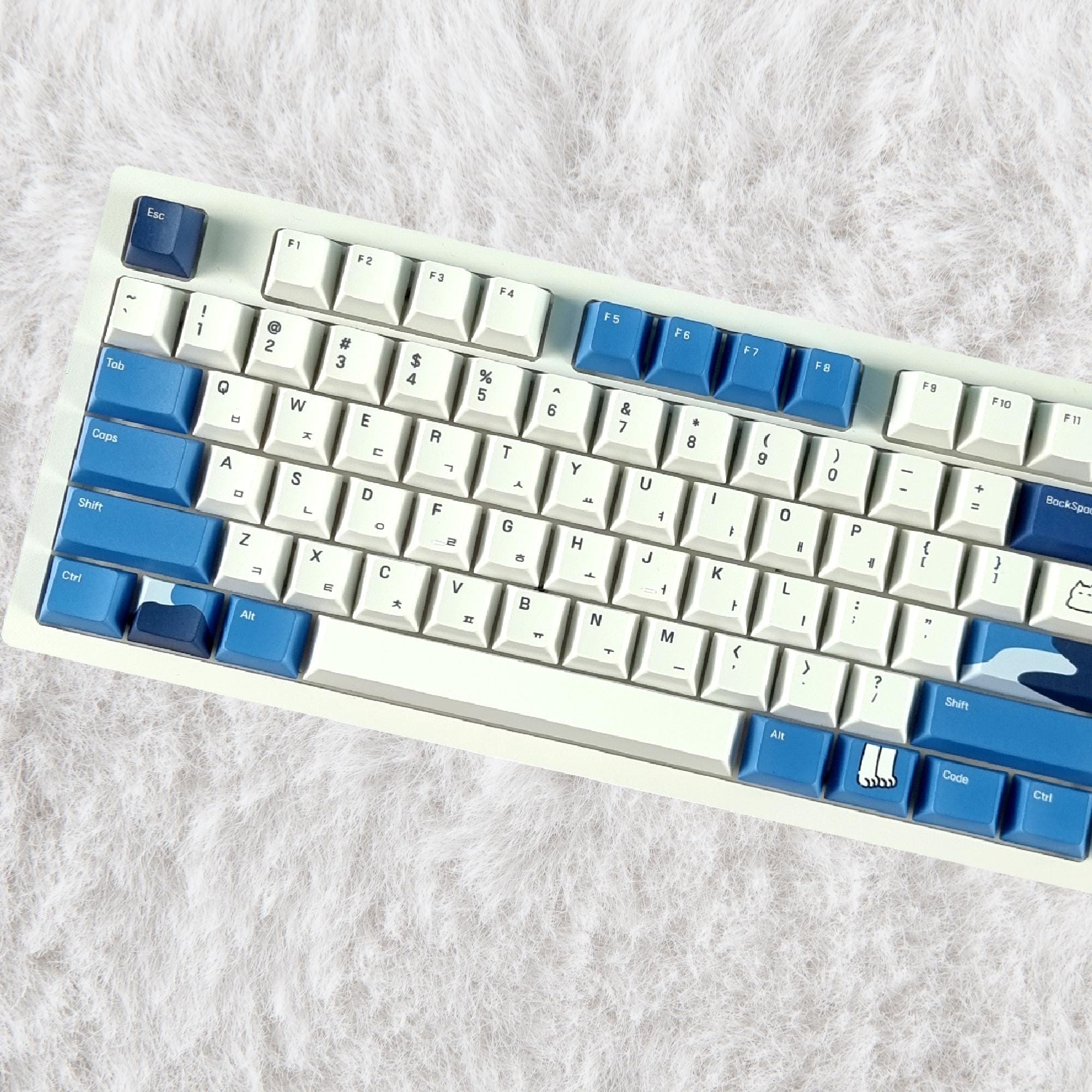 132 Keys Cool Cat Korean Keycap Set, PBT, Cherry, Hangul Keycaps Kor ...