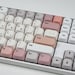 126 Keys Pale Blossom Pebble Korean Keycap Set, Warm Pink Hangul ...