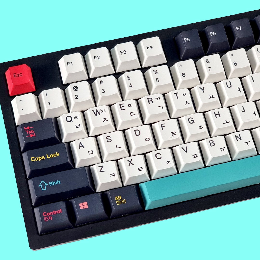 121 Keys Future Punk Korean Keycap Set, PBT, Hangul Keycaps Kor/eng ...