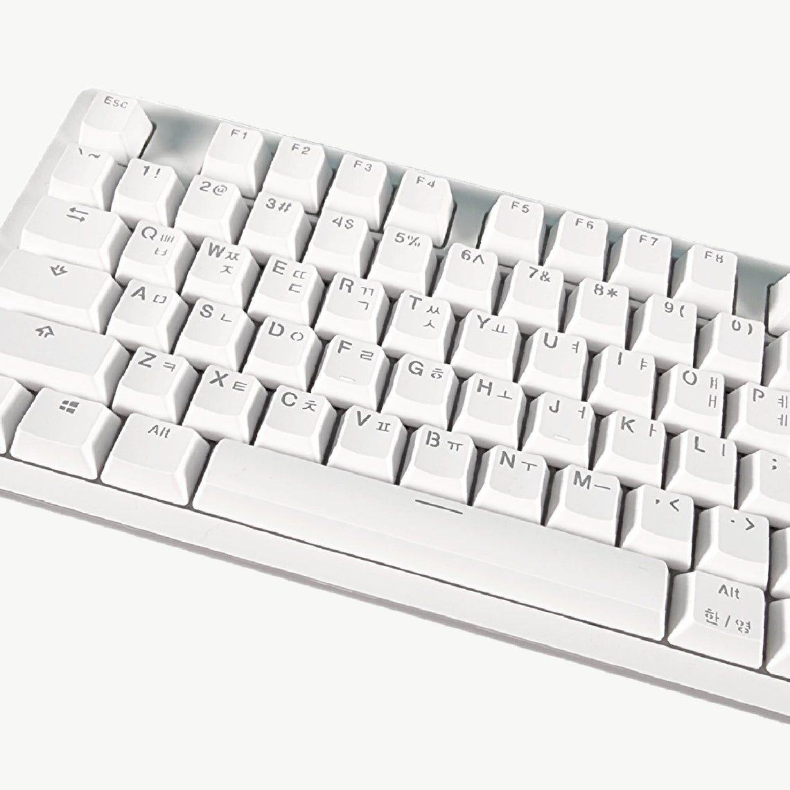 108 Keys Korean Keycap Set, Black/white, PBT, Led-transmissive, Double ...