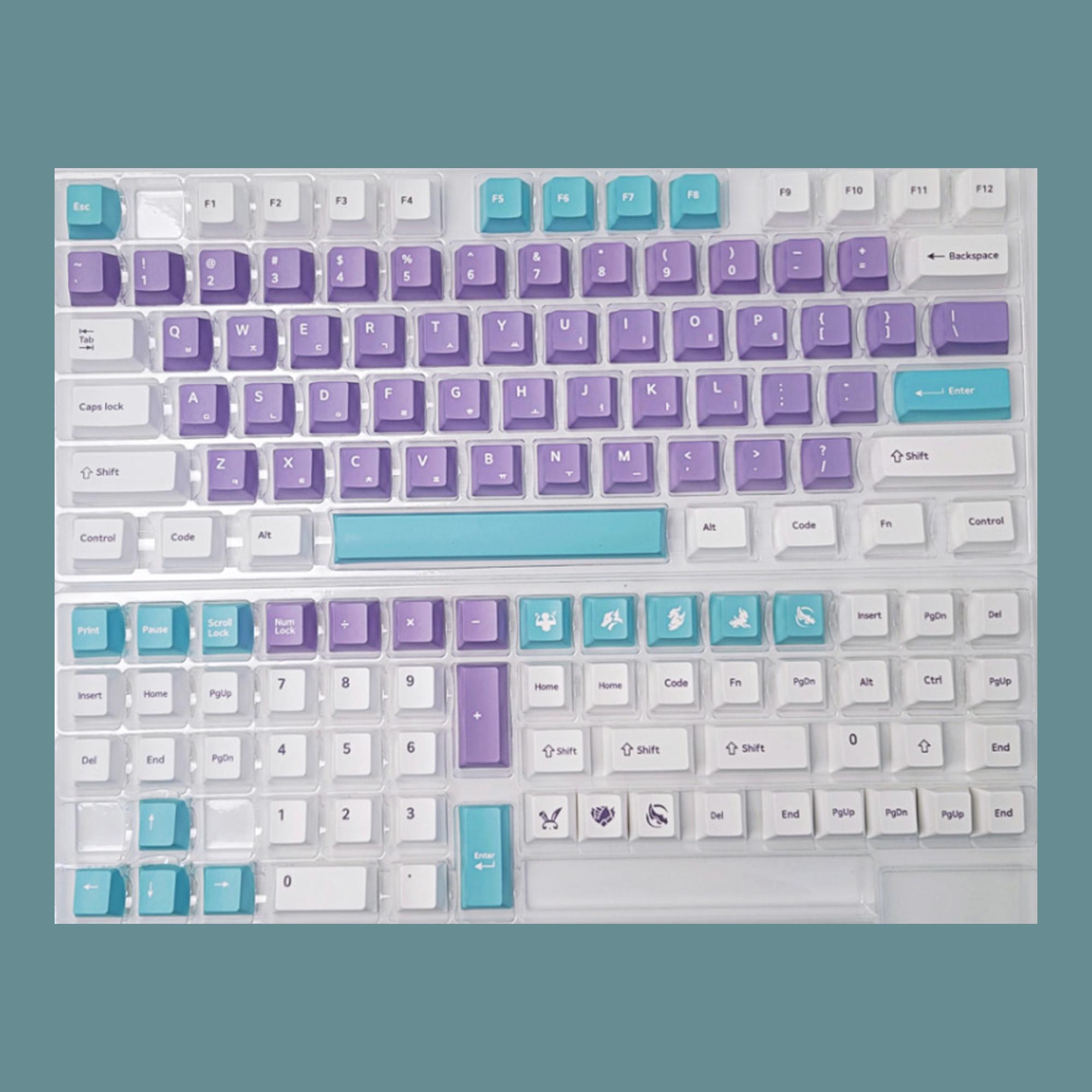 135 Keys Magnolia Korean Keycap Set, Cherry, Thick PBT (1.7mm), Cool ...
