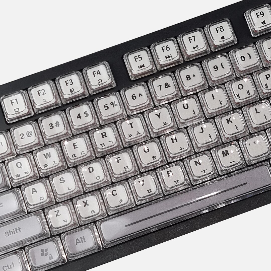 110 Keys Crystal Glow Korean Keycap Set, Transparent Korean Keycaps - Etsy