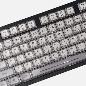 110 Keys Crystal Glow Korean Keycap Set, Transparent Korean Keycaps - Etsy