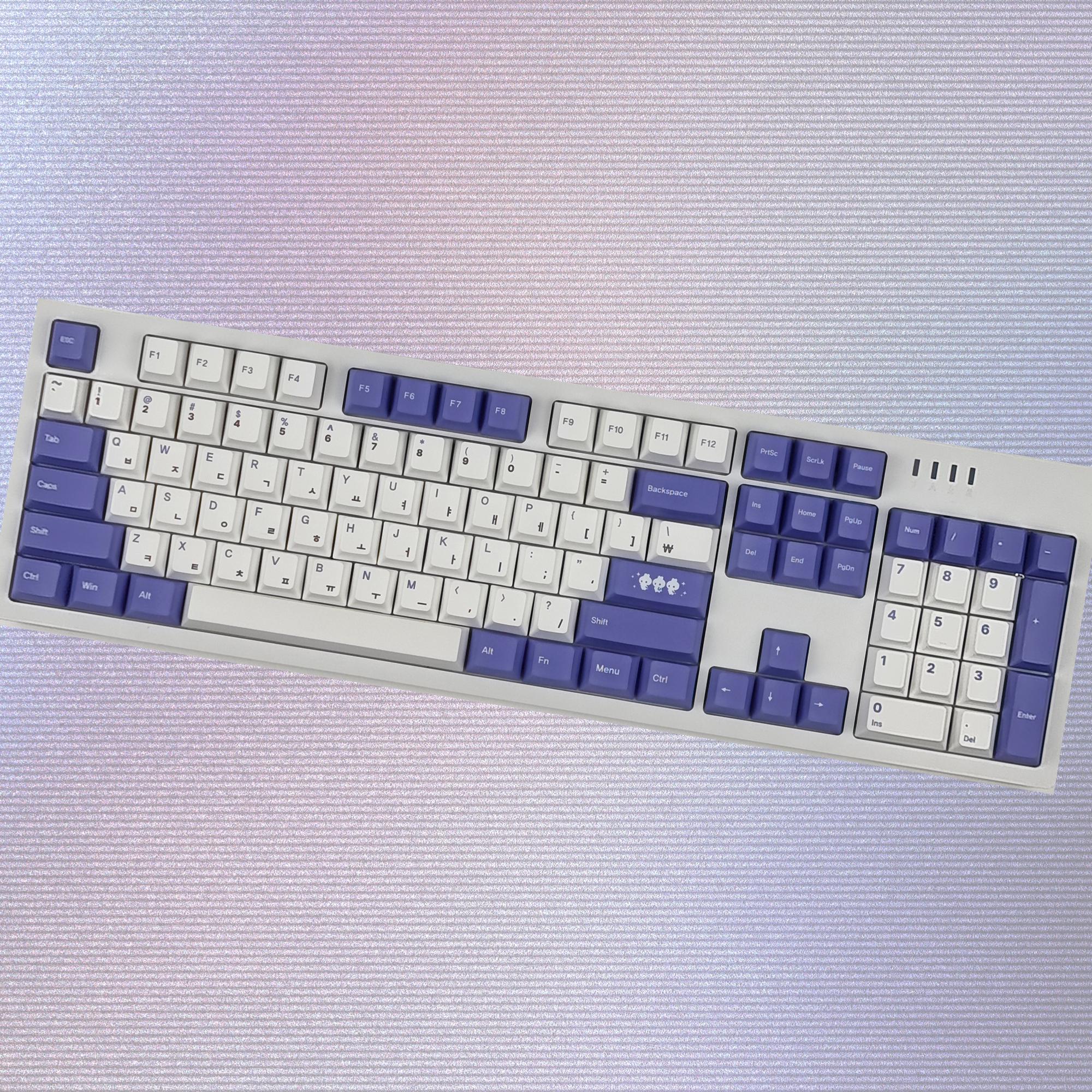 139 Keys Midnight Bunny Korean Keycap Set, PBT, Cherry, Purple and ...