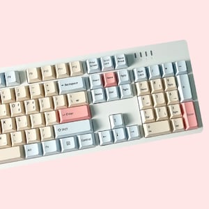 145 Keys Vintage Pastel Korean Keycap Set, PBT, Hangul Keycaps Korean ...
