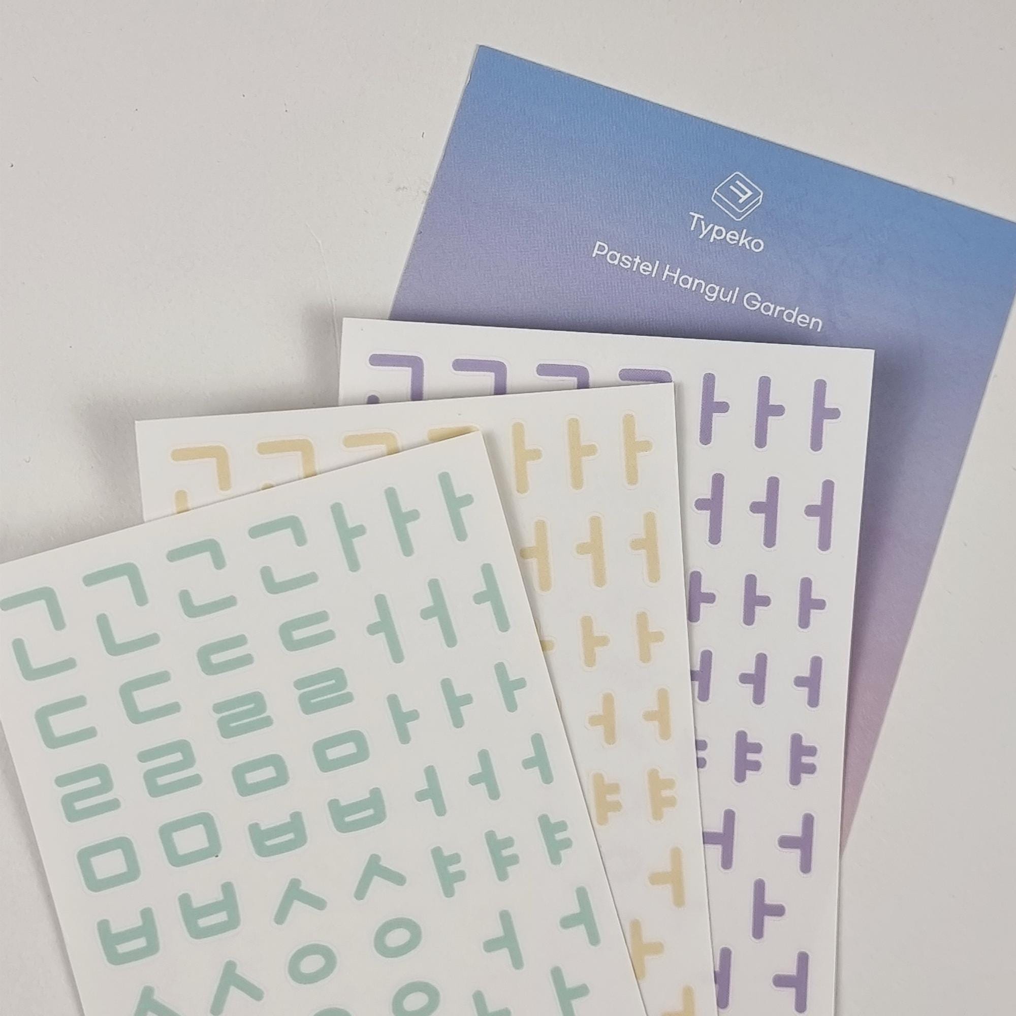 Pastel Hangul Garden Korean Alphabet Digital Sticker Sheets, 6 Colors ...