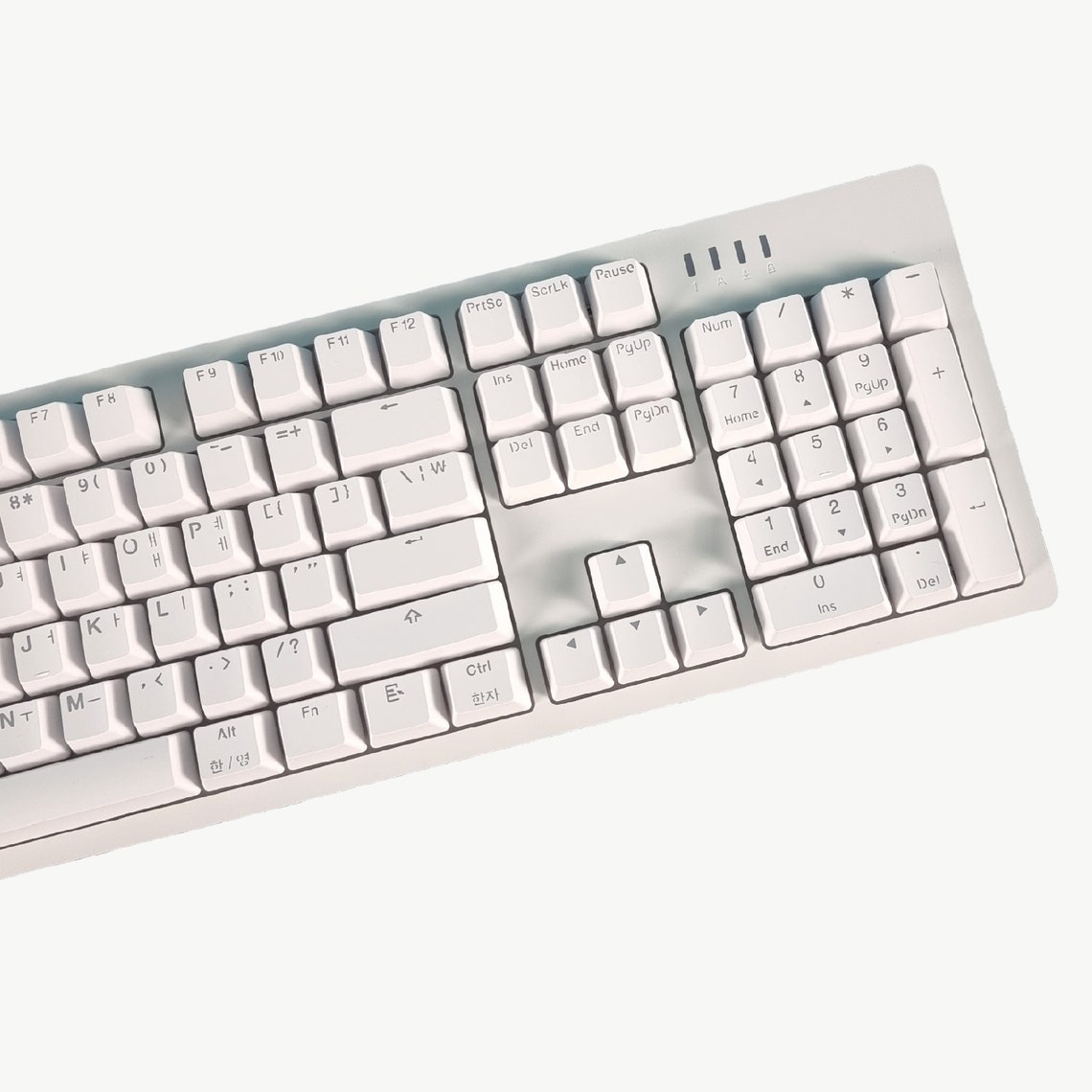 108 Keys Korean Keycap Set, Black/white, PBT, Led-transmissive, Double ...