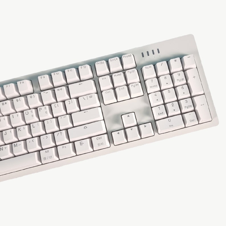 108 Keys Korean Keycap Set, Black/white, PBT, Led-transmissive, Double ...