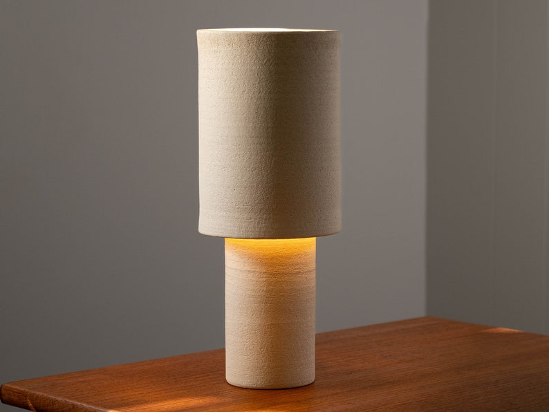 Ceramic Table Lamp Straight Walled Artist Made - Etsy
