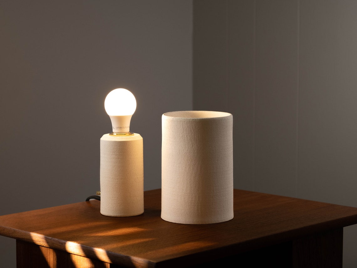 Ceramic Table Lamp Straight Walled Artist Made - Etsy