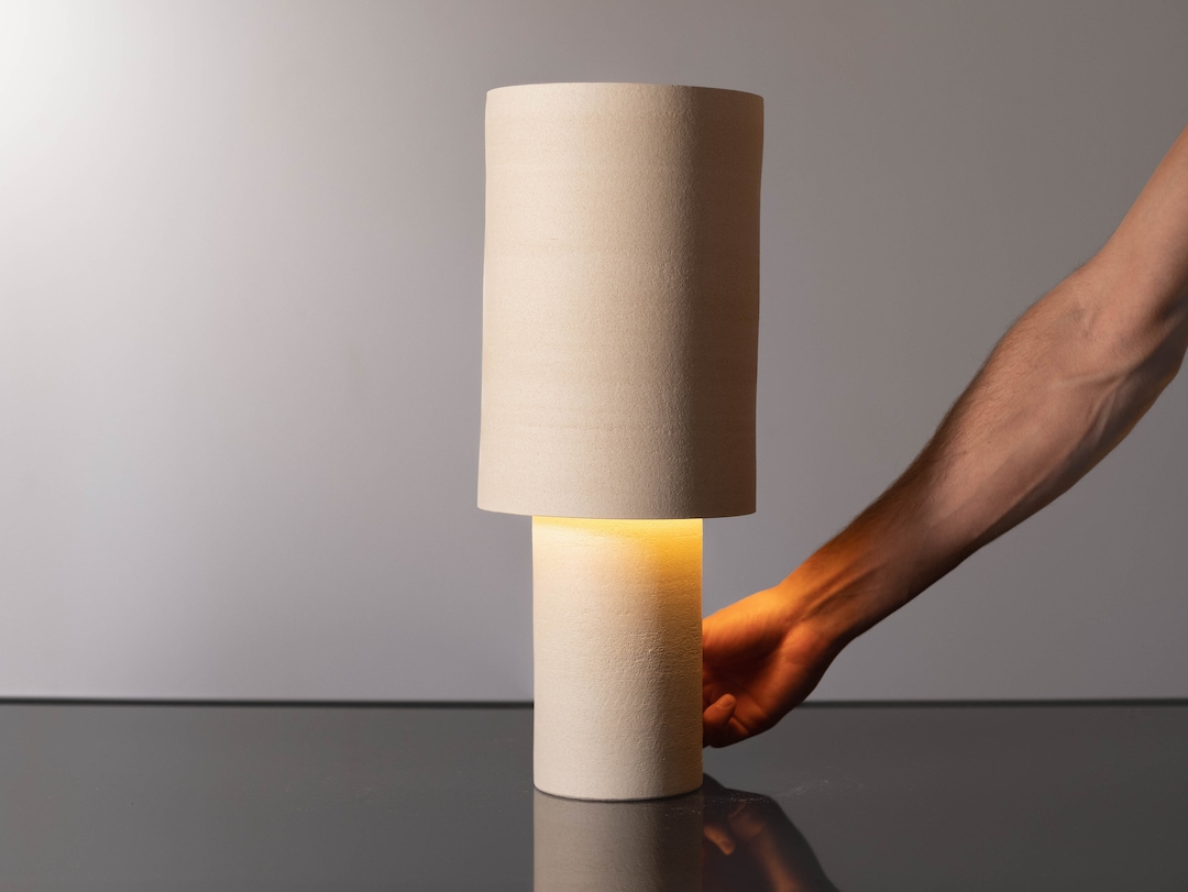 Large Ceramic Table Lamp | Straight Walled | Artist Made - Etsy