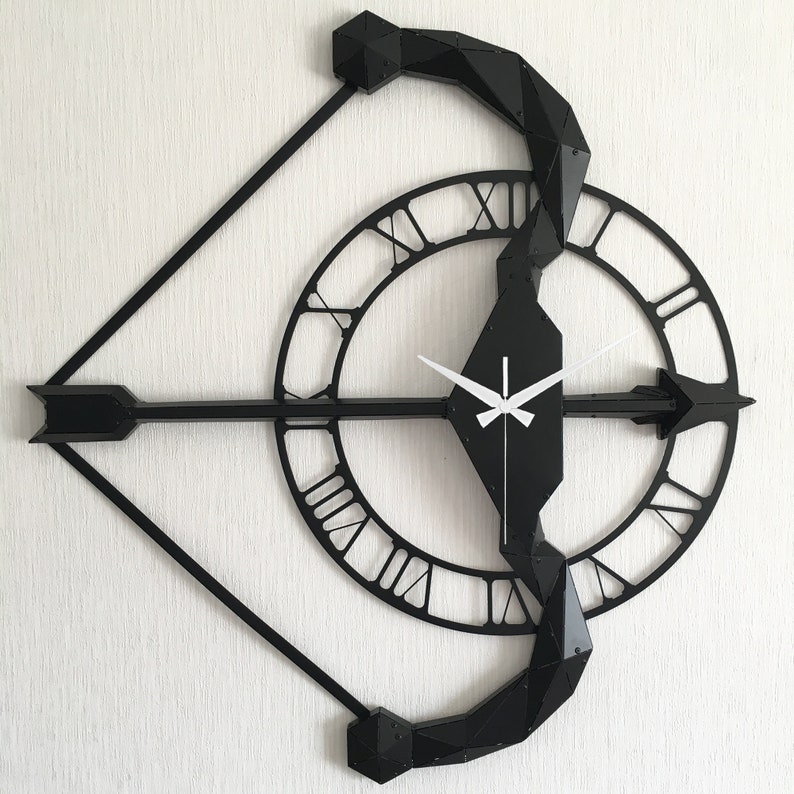 Archer Gift, Archer 3D Metal Wall Clock, Archer Decor, Bow and Arrow ...