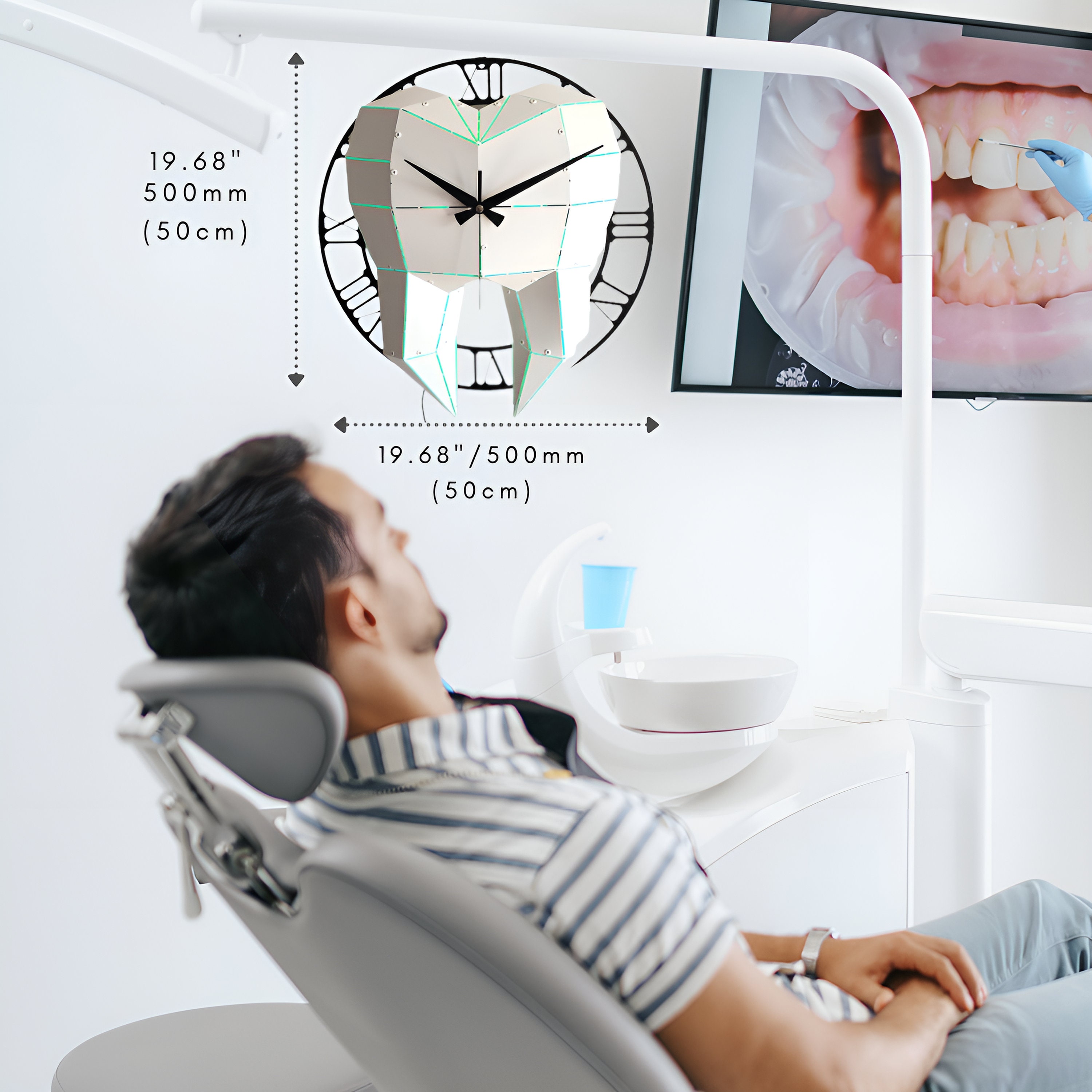 Dentist Unique Design 3D Metal Wall Clock, Dental Clinic Wall Decor ...