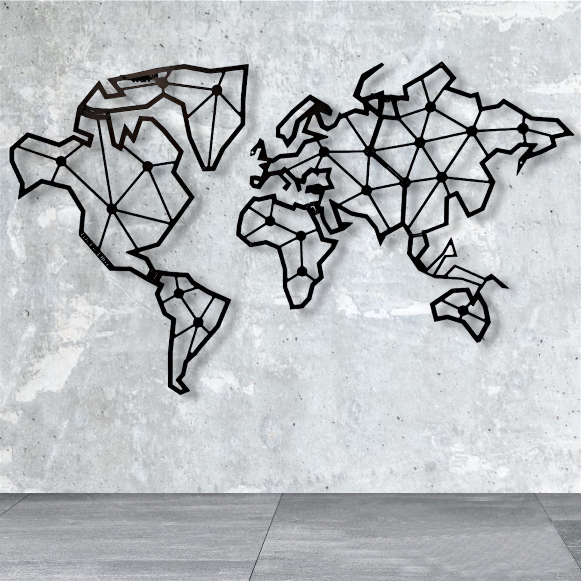 Metal World Map, 2D Black Maps Metal Wall Art, Best Gift for Travelers ...