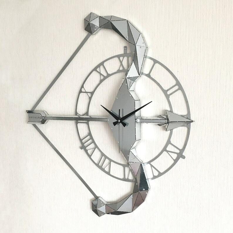 Archer Gift, Archer 3D Metal Wall Clock, Archer Decor, Bow and Arrow Metal Home Wall Decor ...