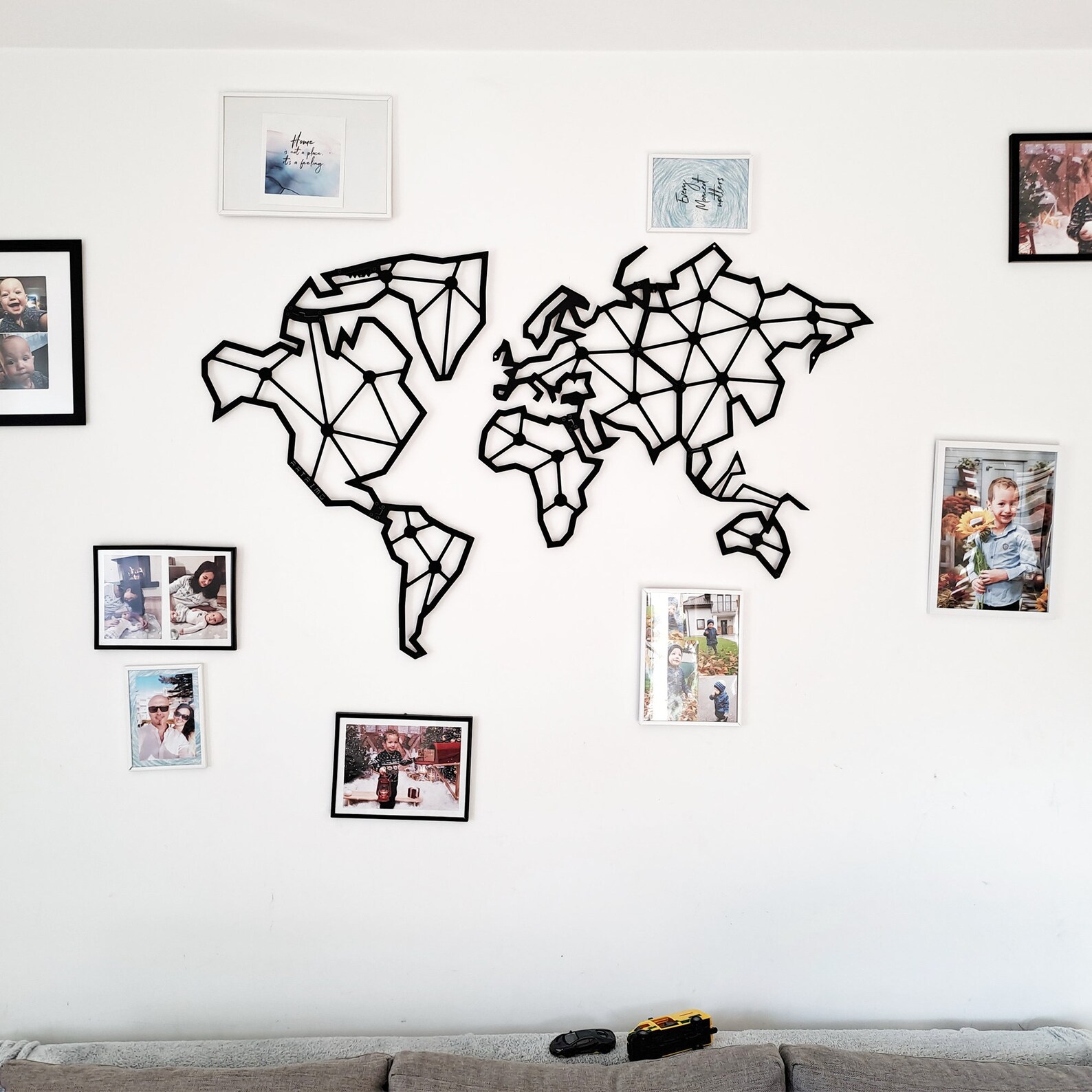 Metal World Map, 2D Black Maps Metal Wall Art, Best Gift for Travelers ...