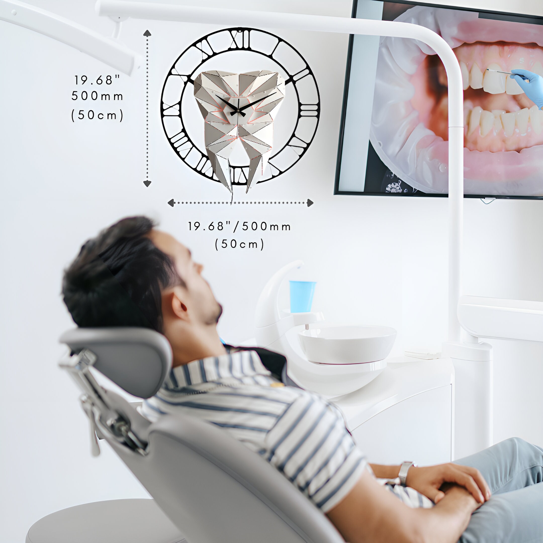 3D Dentist Metal Wall Clock, Dentist Office Decor, Dental Wall Art ...