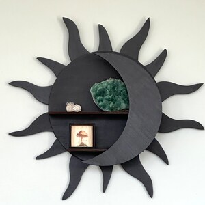 Shelf for Crystal Display, Celestial Shelf, Sun and Moon Shelf Decor ...