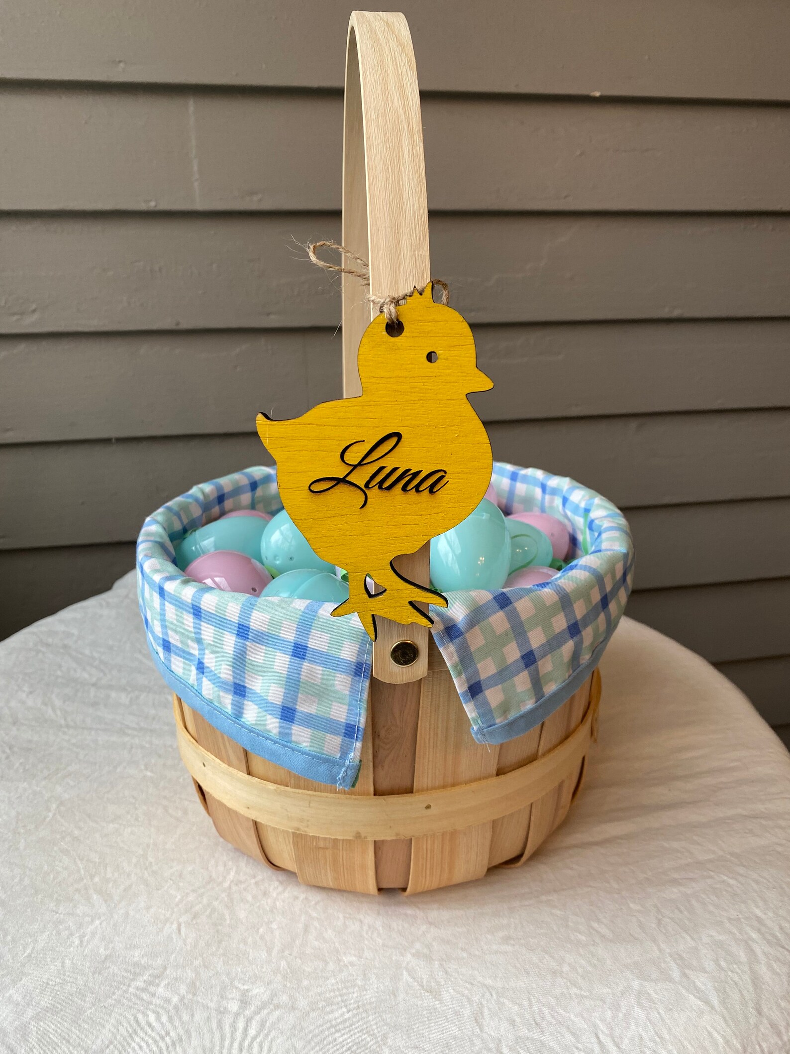 Easter Chick Tag Easter Chick Decor Easter Basket Tags Wood - Etsy