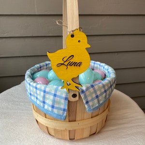 Easter Chick Tag, Easter Chick Decor, Easter Basket Tags, Wood Chick ...