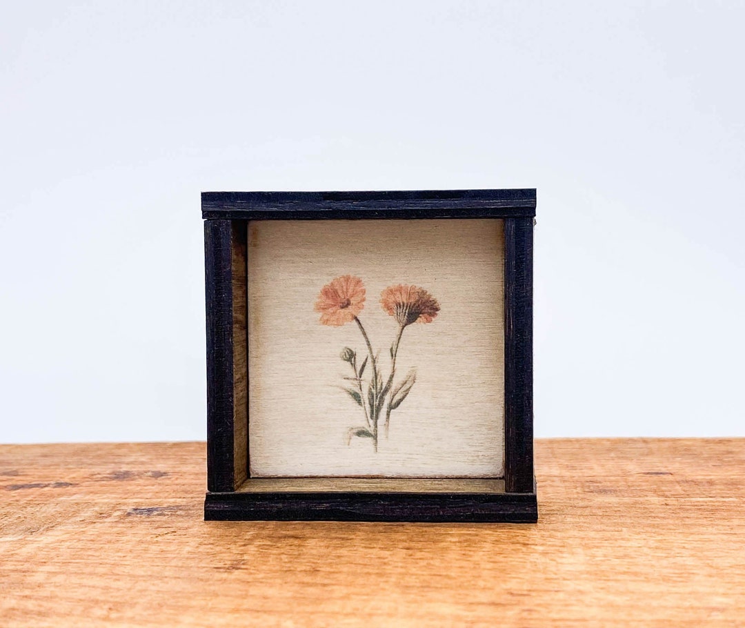 Common Marigold Mini Wood Sign, Marigold Art, Flower Sign, Spring ...