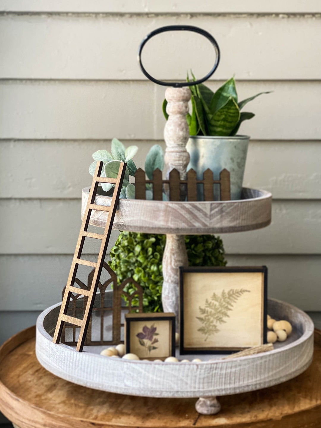 Mini Ladder Tier Tray, Mini Ladder Shelf, Tiered Tray Ladder, Mini ...