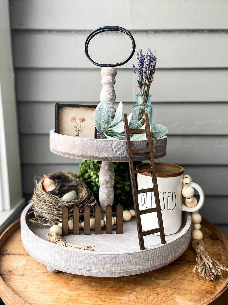 Mini Ladder Tier Tray, Mini Ladder Shelf, Tiered Tray Ladder, Mini ...