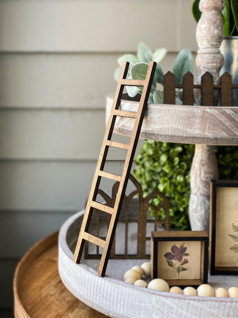 Mini Ladder Tier Tray, Mini Ladder Shelf, Tiered Tray Ladder, Mini ...