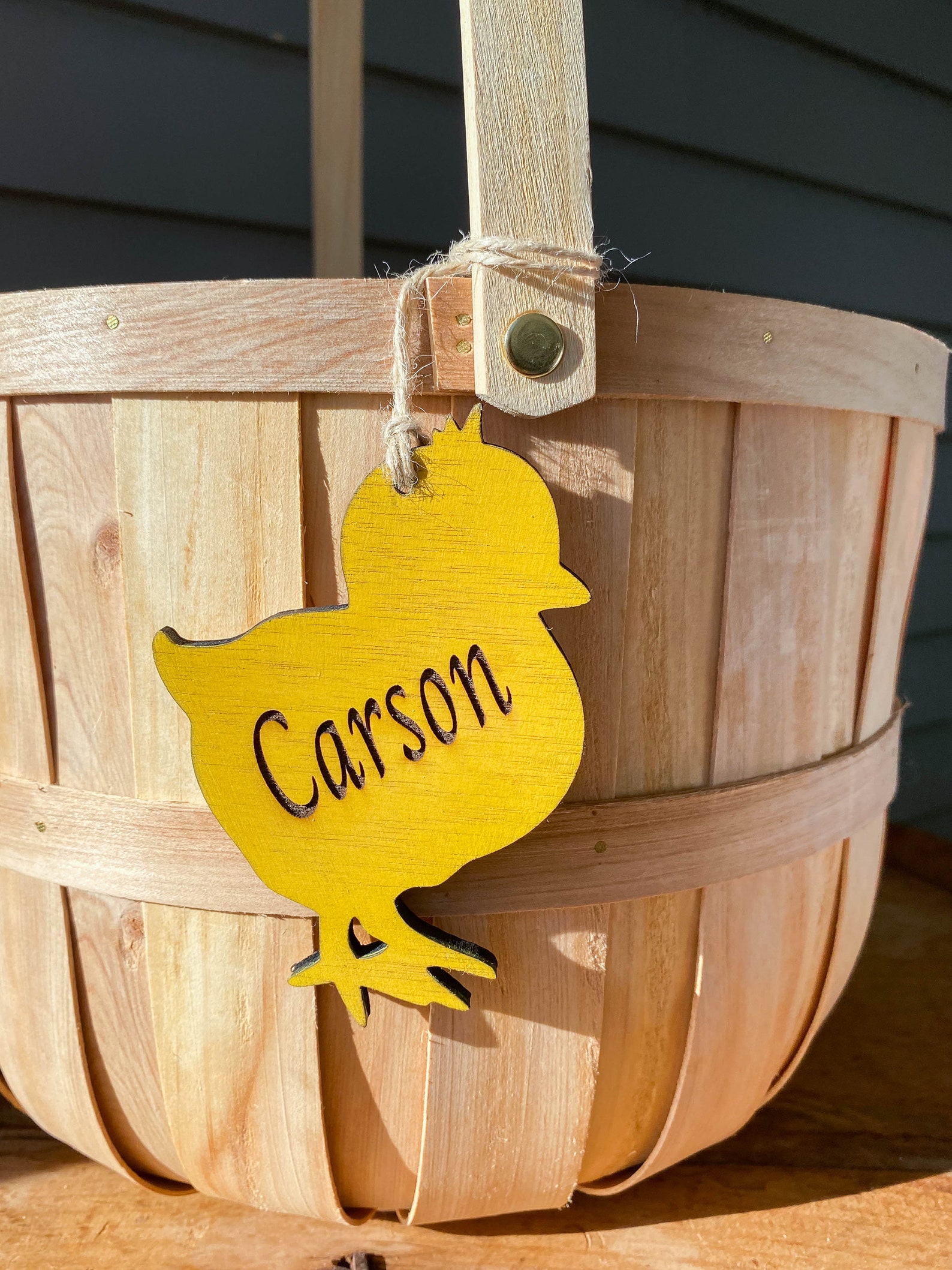 Easter Chick Tag Easter Chick Decor Easter Basket Tags Wood | Etsy