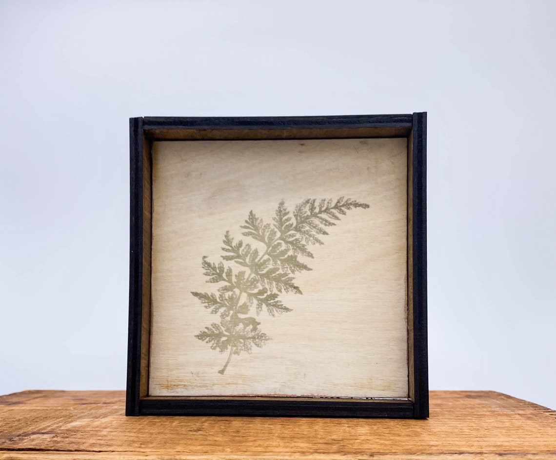 Vintage Fern Sign Mini Wood Signs Fern Art Plant Gifts | Etsy