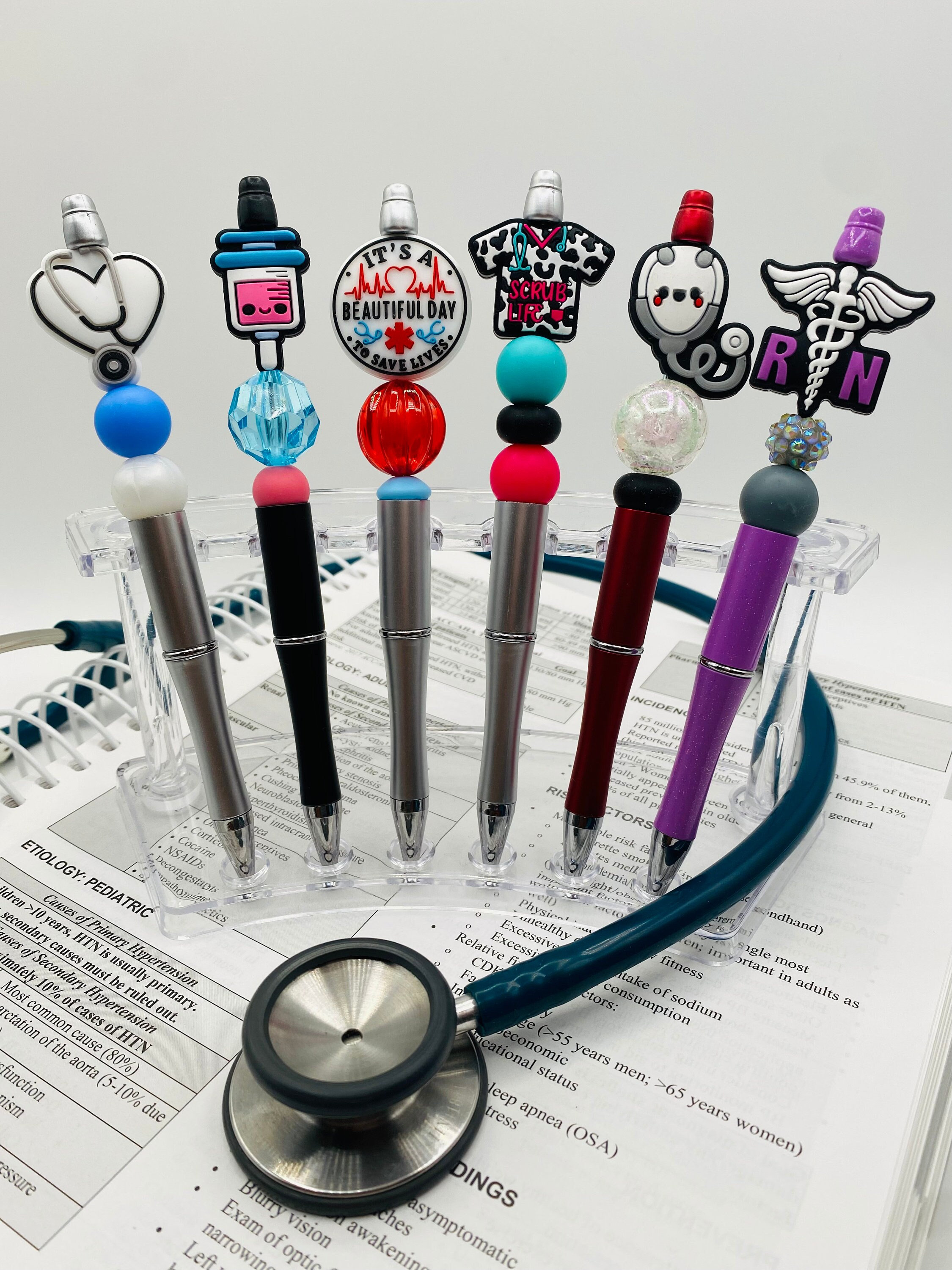NURSE Beaded Pen Cute Medical Pens Nurse Appreciation Pens Silicone ...