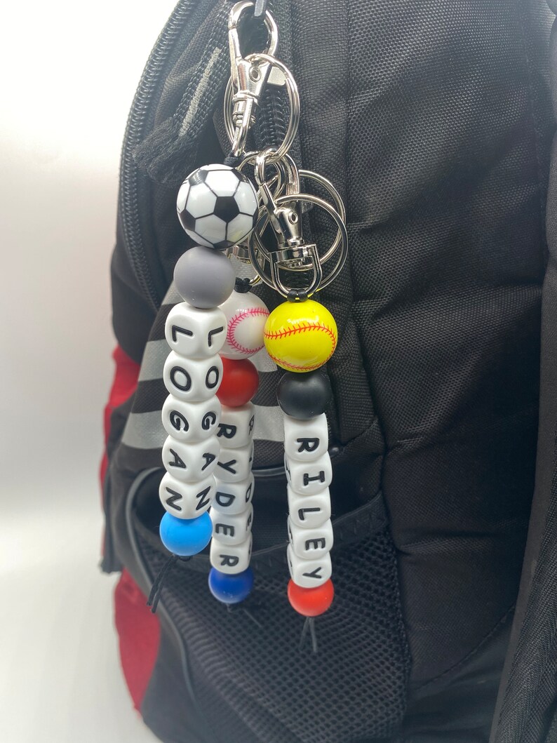Personalized Sport Keychain Name Keychain Custom Sport Gifts Sports Fan ...