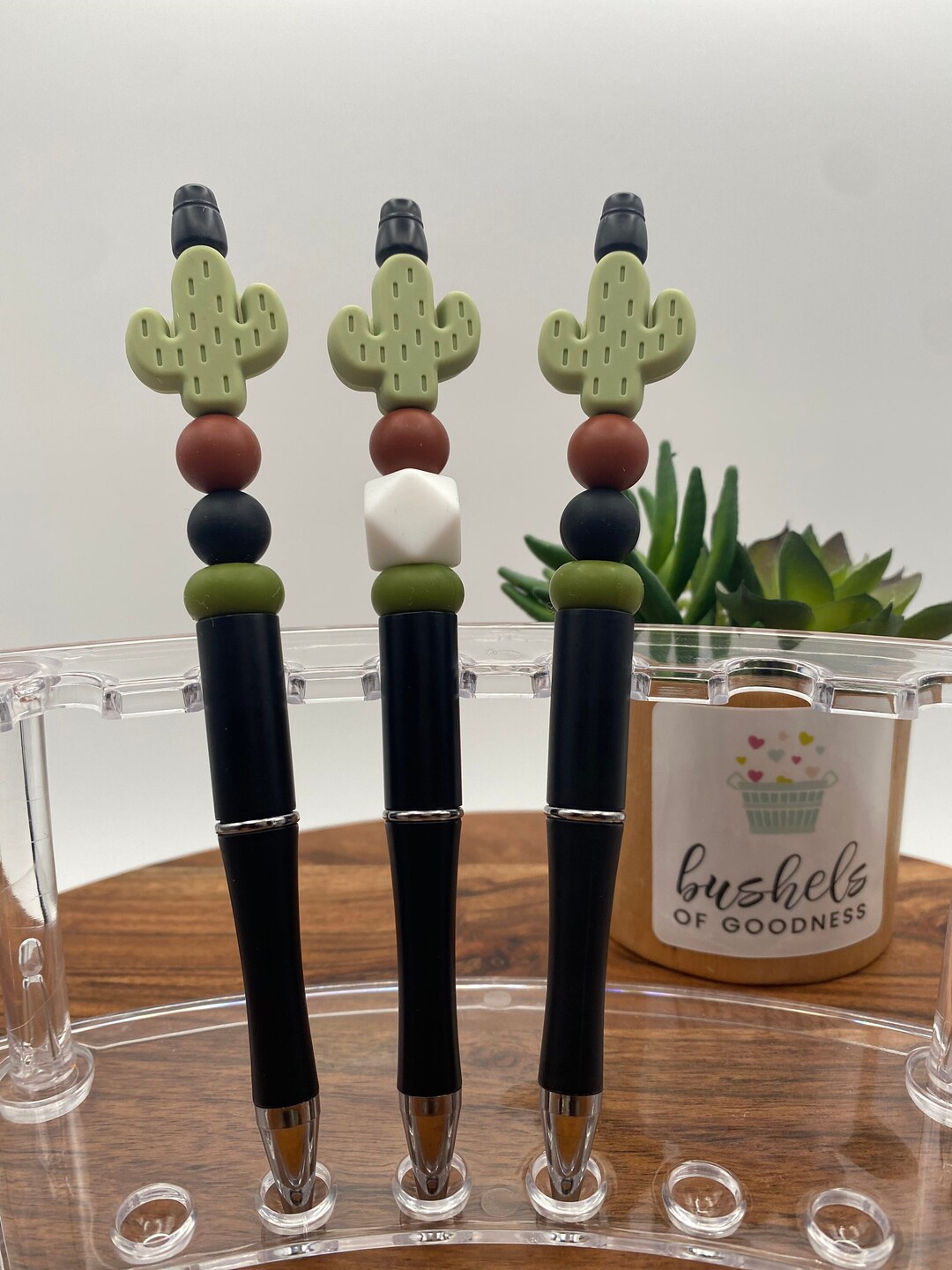 Desert Cactus Pen Beaded Pen Cute Pen Refillable Pen Journaling Pen ...
