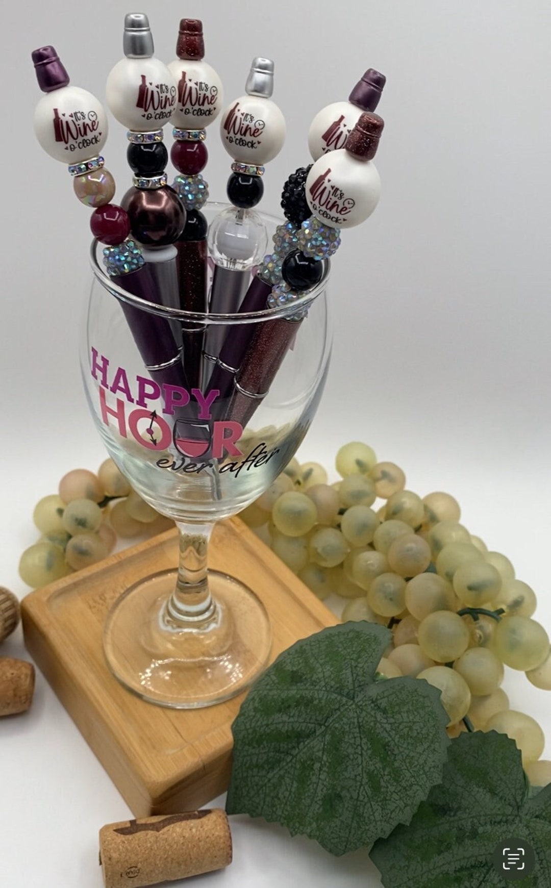 Wine Pens: Beaded Happy Hour Pens, Bachelorette Party Favors - Etsy