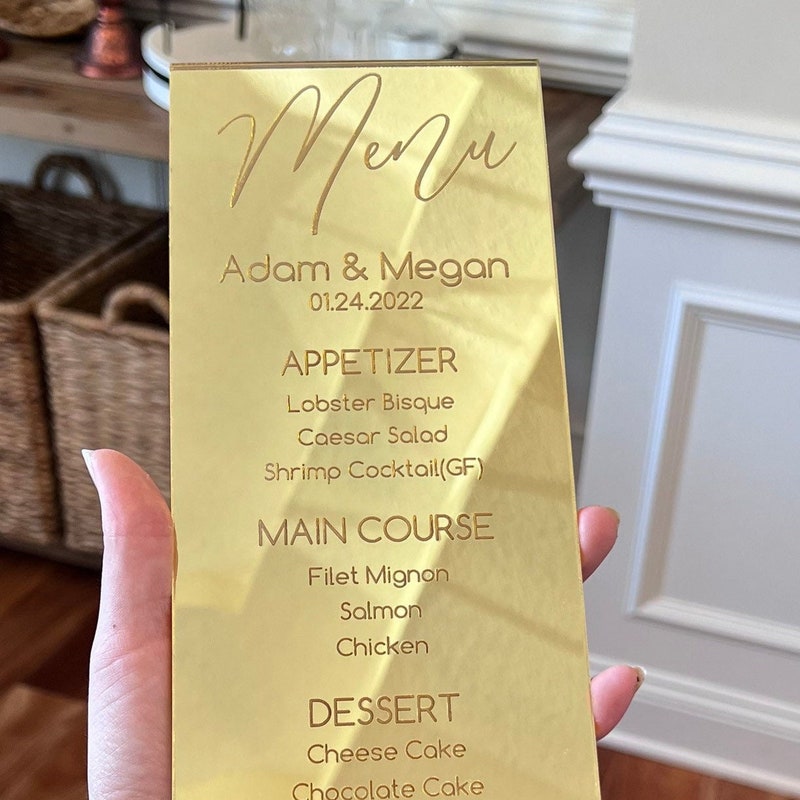 Engraved Menu - Etsy