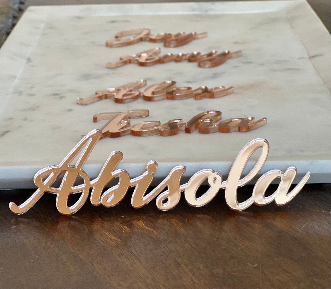 Mirrored Acrylic Place Setting Names for Wedding, Party Laser Cut ... Mirrored Acrylic Place Setting Names for Wedding, Party Laser Cut ...
